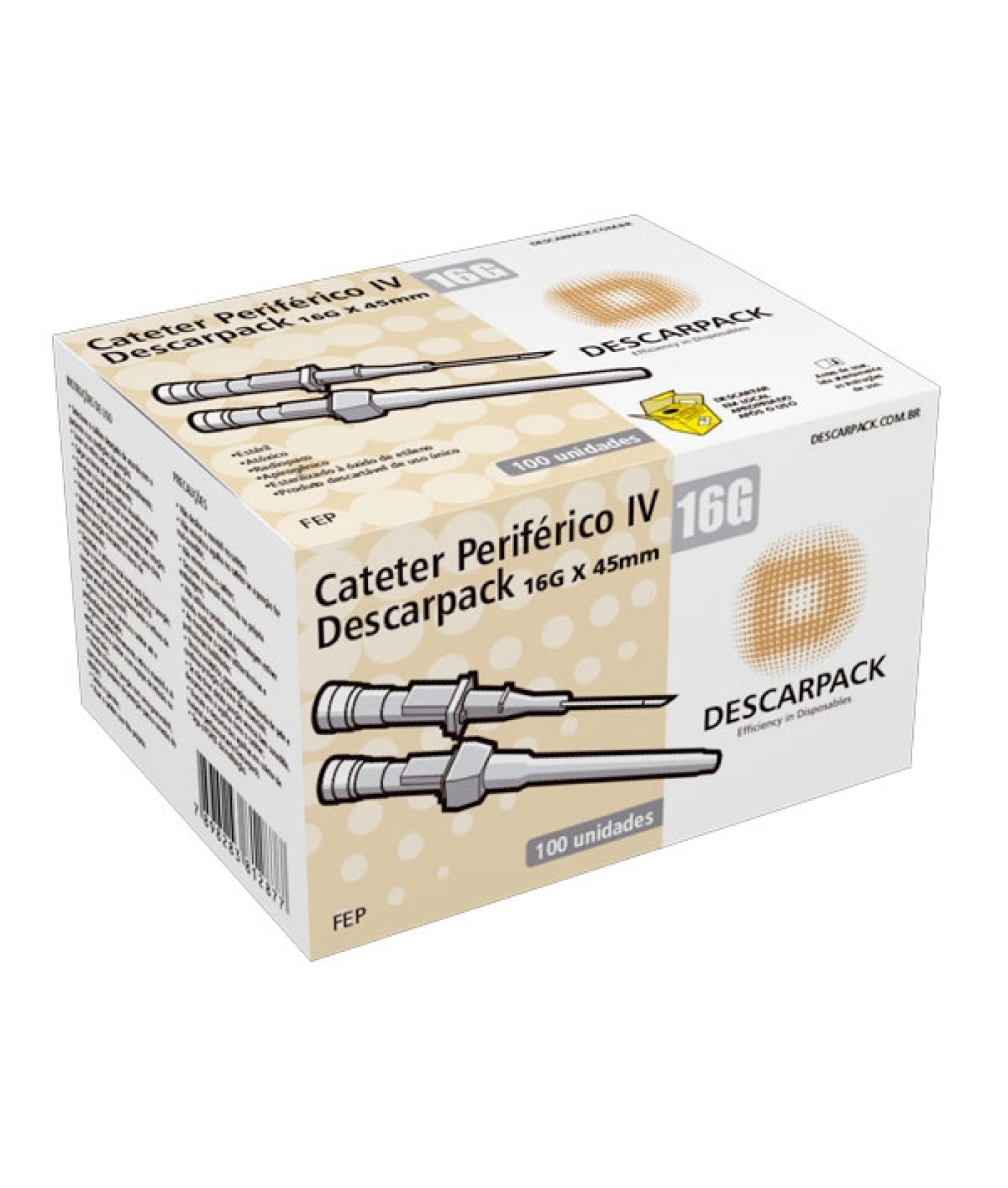 Ortoped Med - Cateter IV Jelco 16g Teflon 1un Descarpack